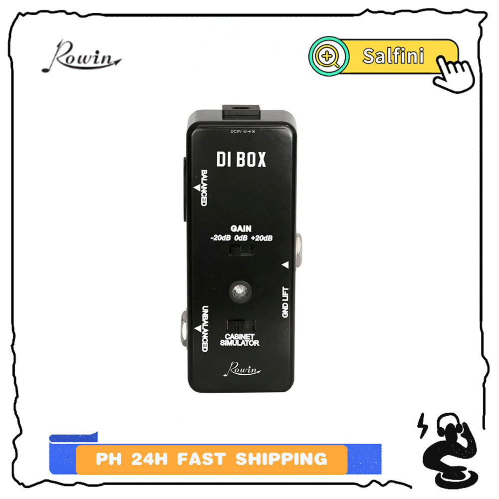 Rowin DI BOX LEF-331 Micro-DI with Cab Sim and Gain Guitar Effect Pedal ...