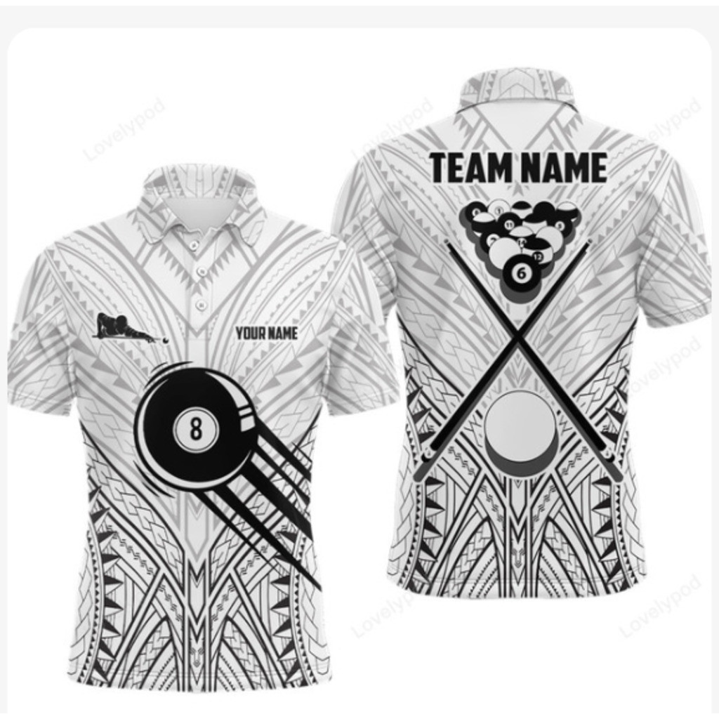 JJN3 Custom Billiard Dry Fit Polo Shirts for Men, Pool shirt, Ball ...