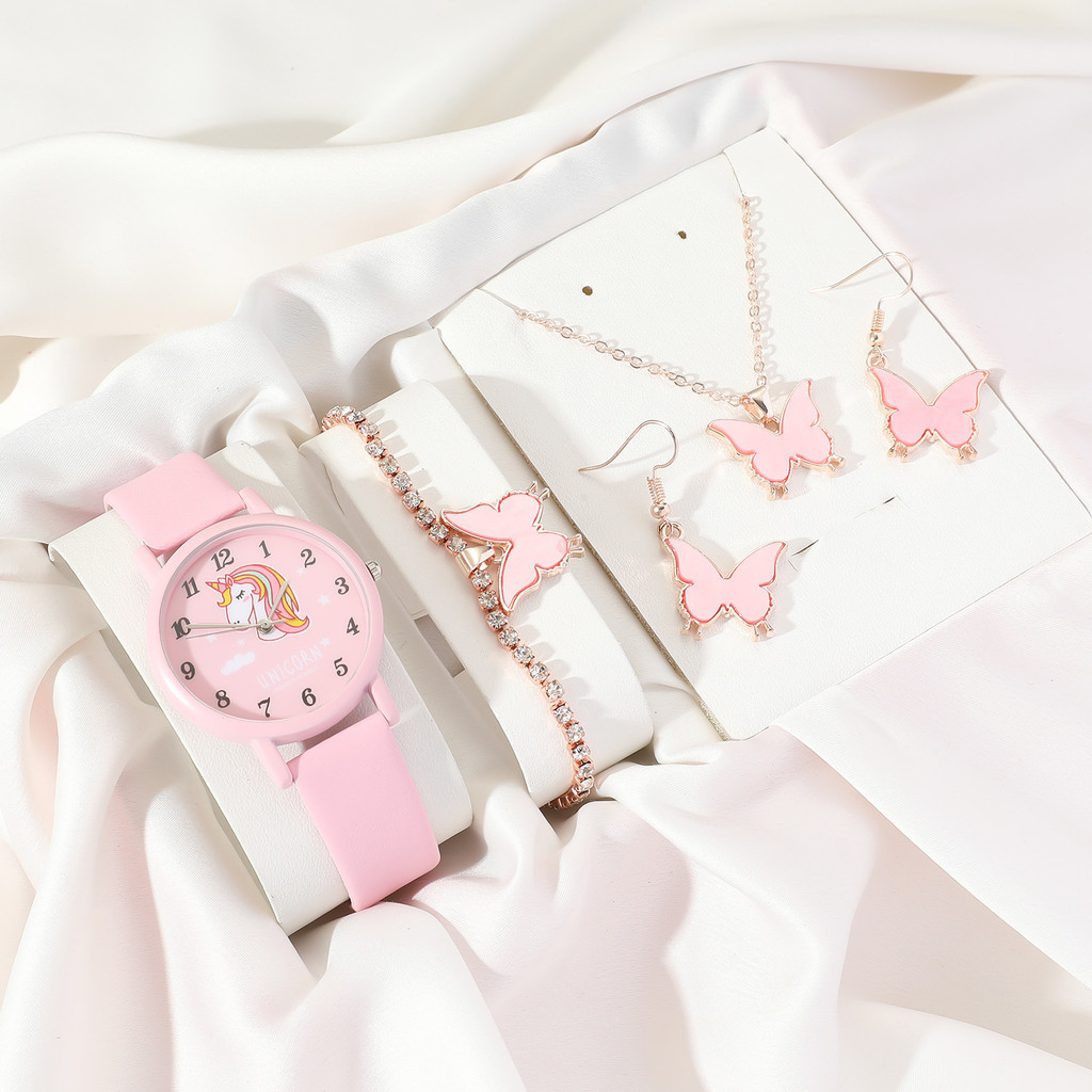 Kegllect 5PCS Kids Unicorn Watch Life Waterproof PU Strap Watches Gift ...