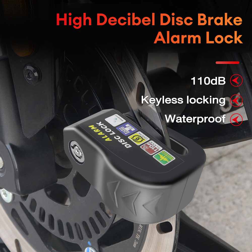 Motorcycle Alarm Lock Disc Brake Lock Anti-theft Waterproof Security ...