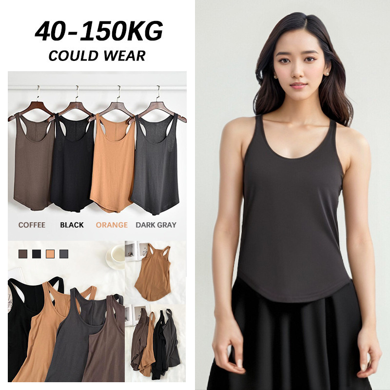 【Oversize Tops】(50-150kg) Athletic Style Plus Size Tank Tops Korean ...