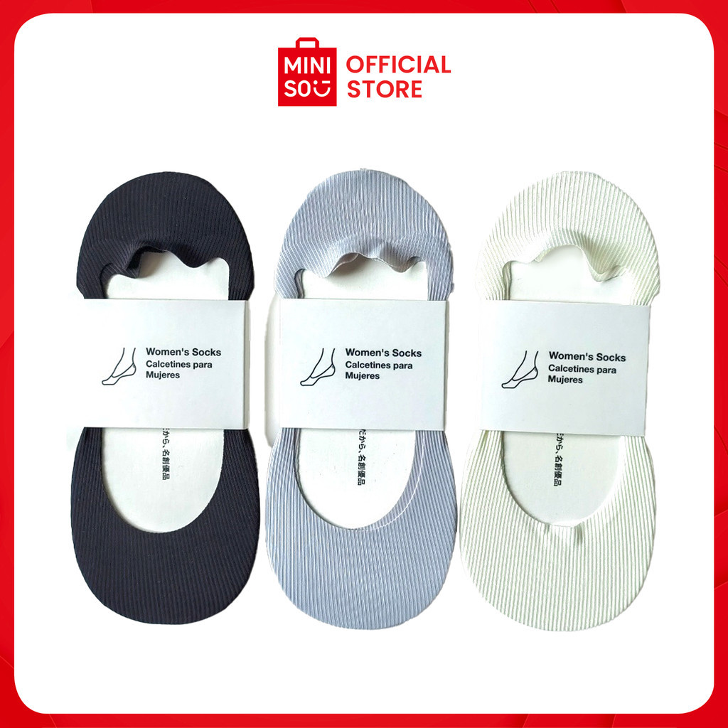 MINISO Women's Ice Silk Low-Cut Socks 3 Pairs (Basic Color) | Shopee ...