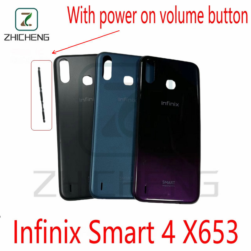 For Infinix Smart 4 X653 X653C battery door cover with side power ...