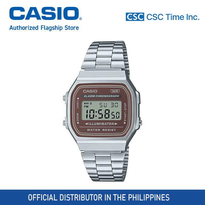 Casio Vintage (A168WA-5AYDF) Silver Stainless Steel Strap Digital Watch ...