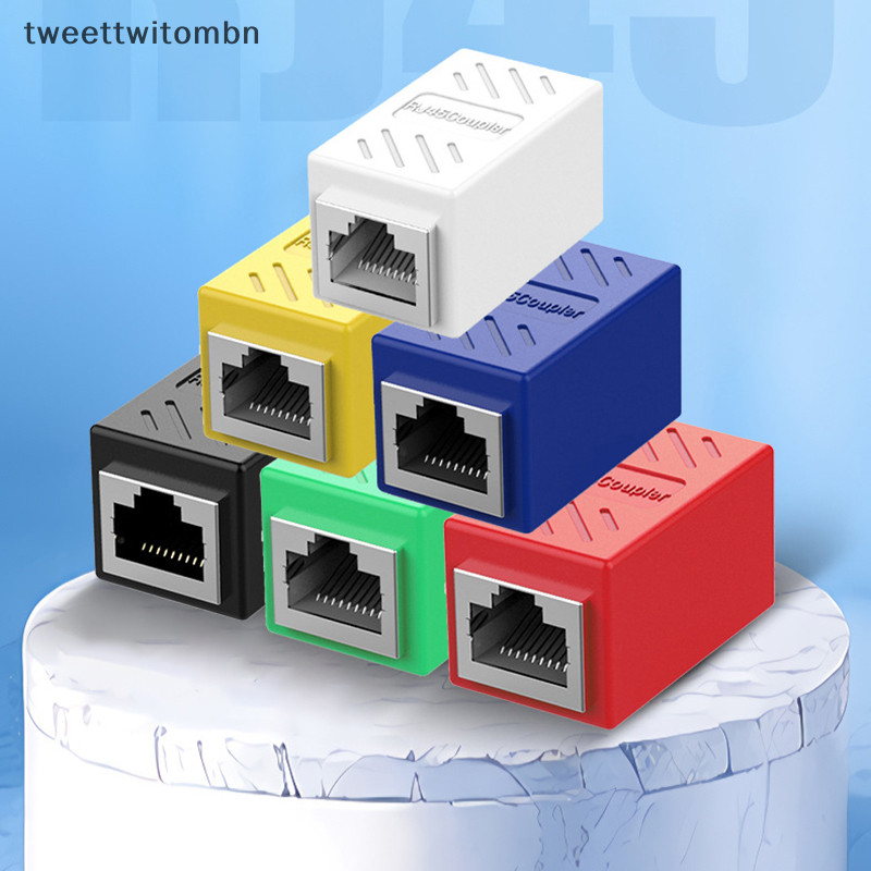 tweettwitombn RJ45 Connector Network Extender Female To Female Ethernet ...