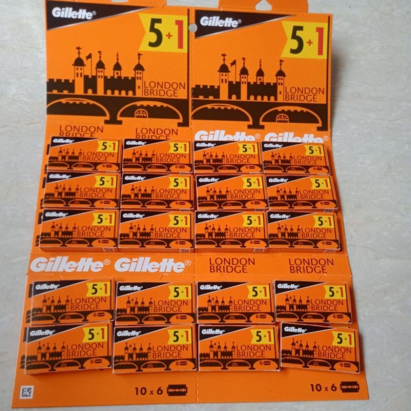 Gillette LONDON BRIDGE 5+1-TOTAL120 LEMBER Razor 1-board | Shopee ...