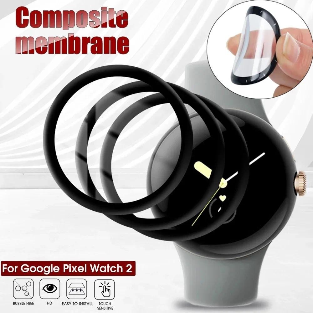 Google PixelWatch PixelWatch2 3Pcs 700D HD Curved Black Edge Tempered ...