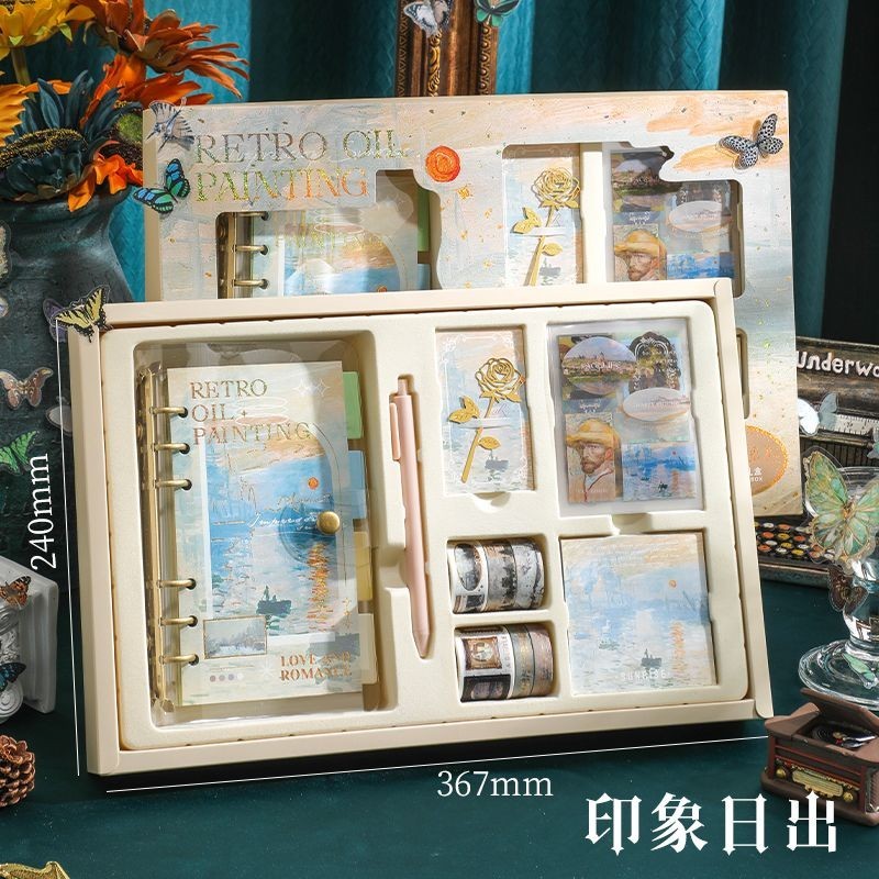 Retro DIY Oil Painting Journal Book Set Student Notebook Fresh Gift ...