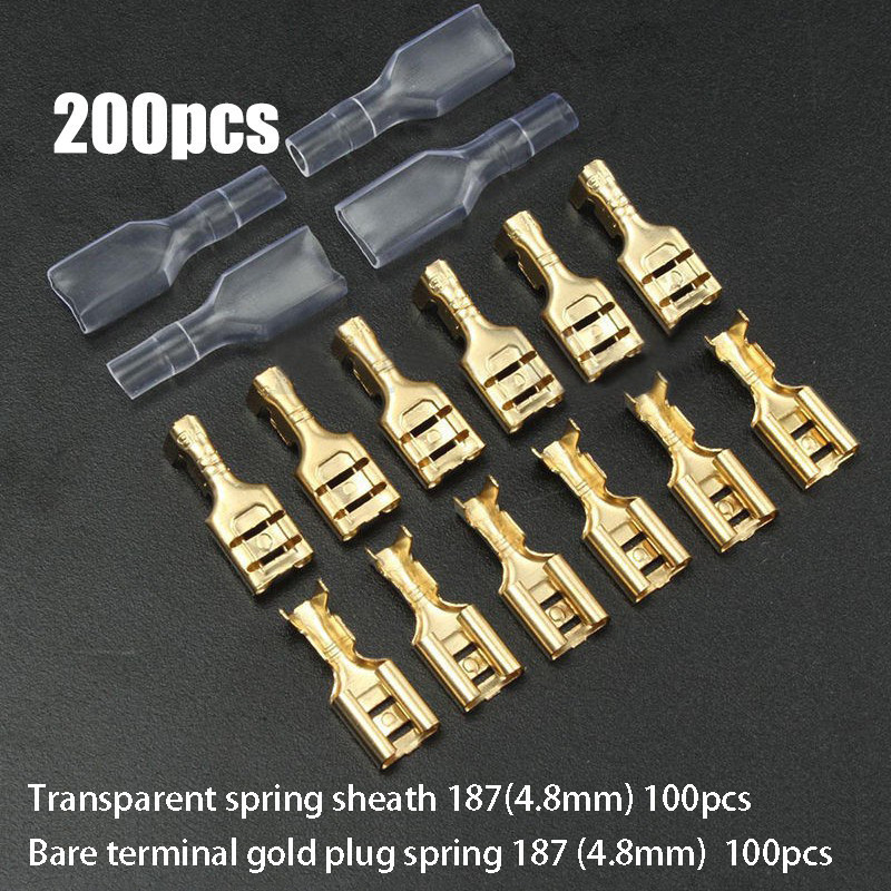 200pcs/Set Electrical Terminal Combination Female Spade Insulated Wire ...