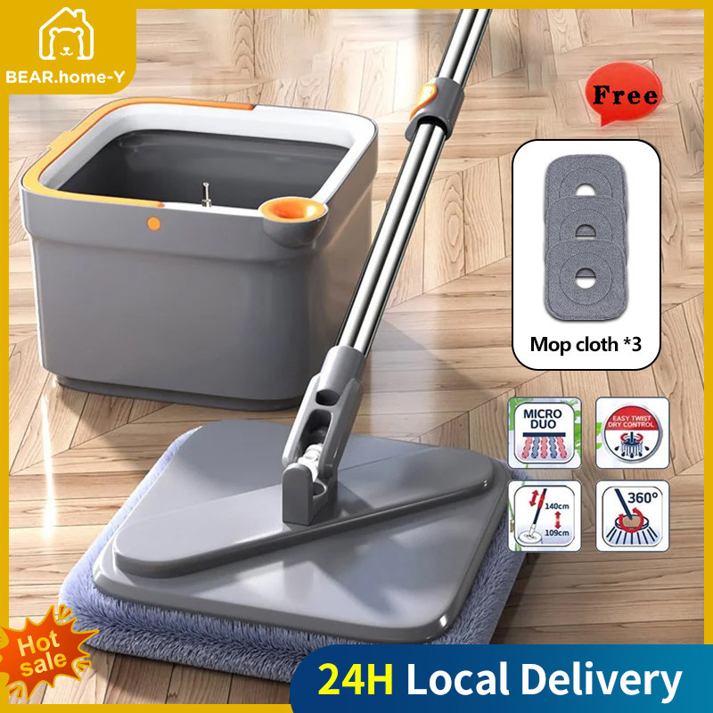 360 ° rotating square mop with dry and wet dual-purpose sewage ...