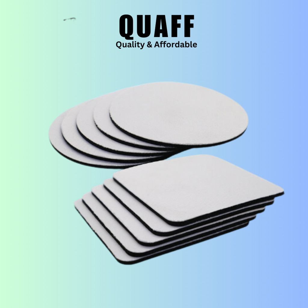 QUAFF Sublimation Rubber Pad Coaster 3MM (5 pcs per pack) || Square and ...