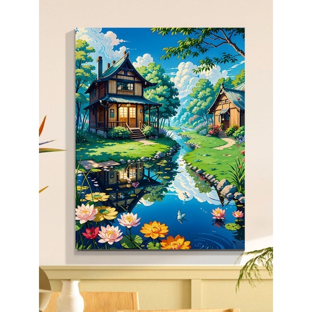 Momo Landscape Digital Oil Painting diy Filling Hand-Painted House ...