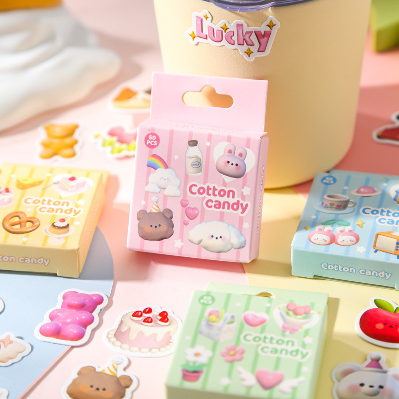 ENWEI 50 Pcs [Marshmallow Series] Cute Journal Stickers Printing ...