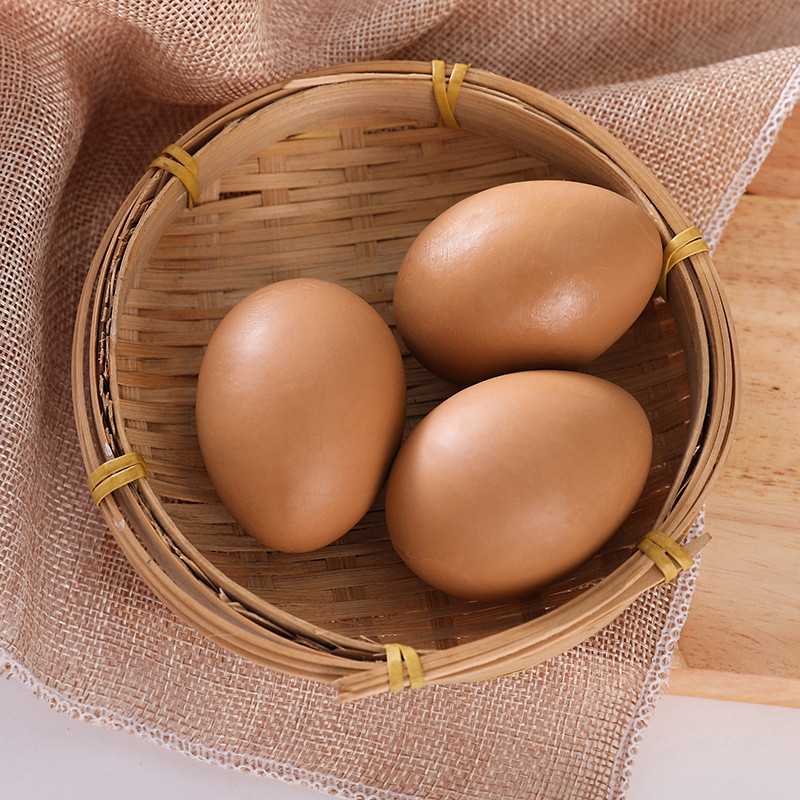 3 Pcs Fake Eggs Models Artificial PVC Realistic Boiled Chicken Eggs ...