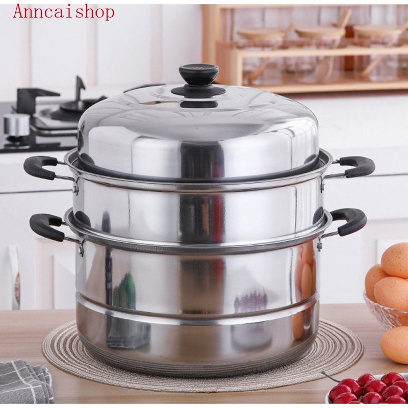 ANN CAI 3 Layer Steamer Stainless Steel cooking pots cookware steam ...