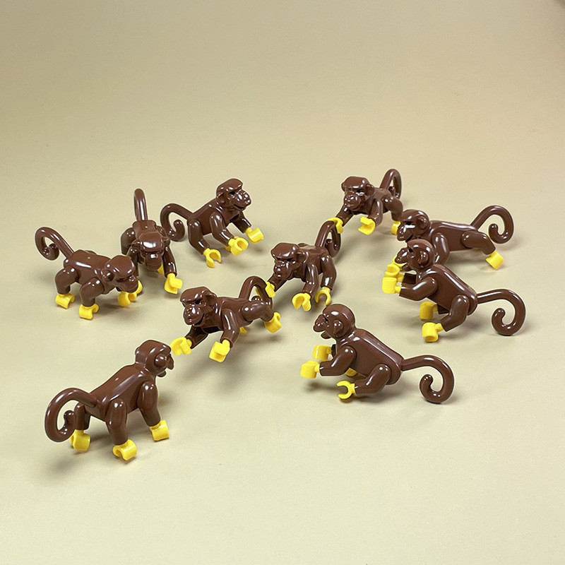 With Boy Play House C Small Particles Animal Compatible Lego MO Monkey ...