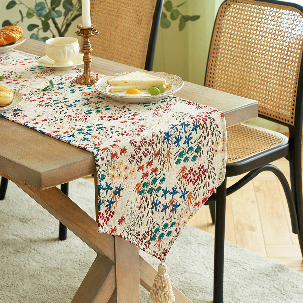 American Retro Jacquard Table Runner|Nordic Style Dining Side Cabinet ...