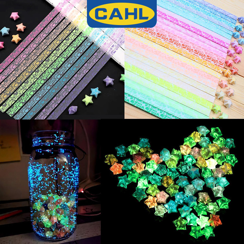 Luminous 10Colors Star Origami Colorful Decorative Paper Strips Lucky ...