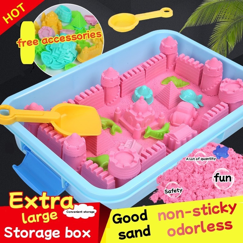 1kg Space Sand Safe Non-Toxic with 39pcs Molds Soft And Stretchy Never ...