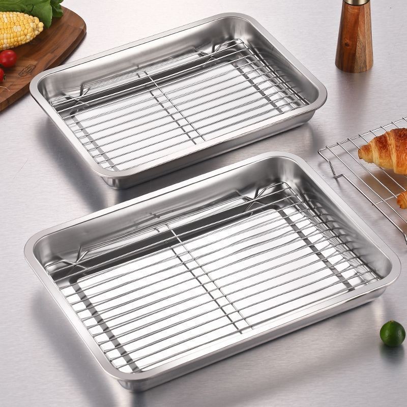 304 Stainless Steel Oil Drain Plate Tray Rectangular Square Plate Mesh ...