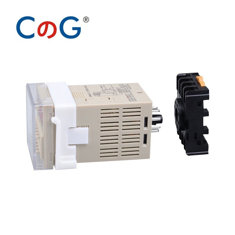 ★CG DH48S-S Programmable Double Time Delay Relay Repeat Cycle SPDT With Socket Voltage DC12V ...