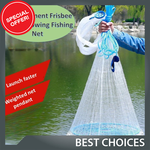 Best SELLER Fishing Net 12ft with Flying Disc and Chain Weights 12ft ...