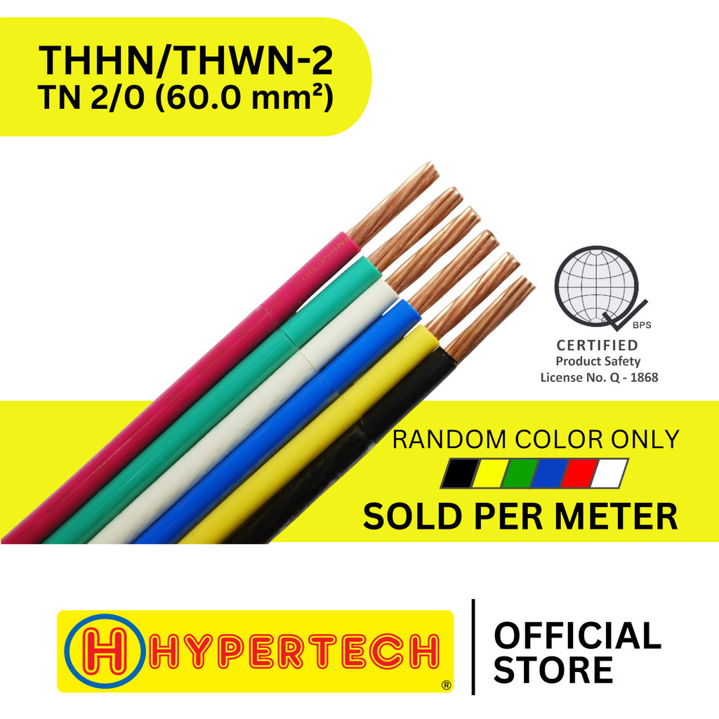 HYPERTECH THHN/THWN-2 Stranded Wire # 2/0 - PER METER - Pure Copper Electrical Wire (60.0mm² ...