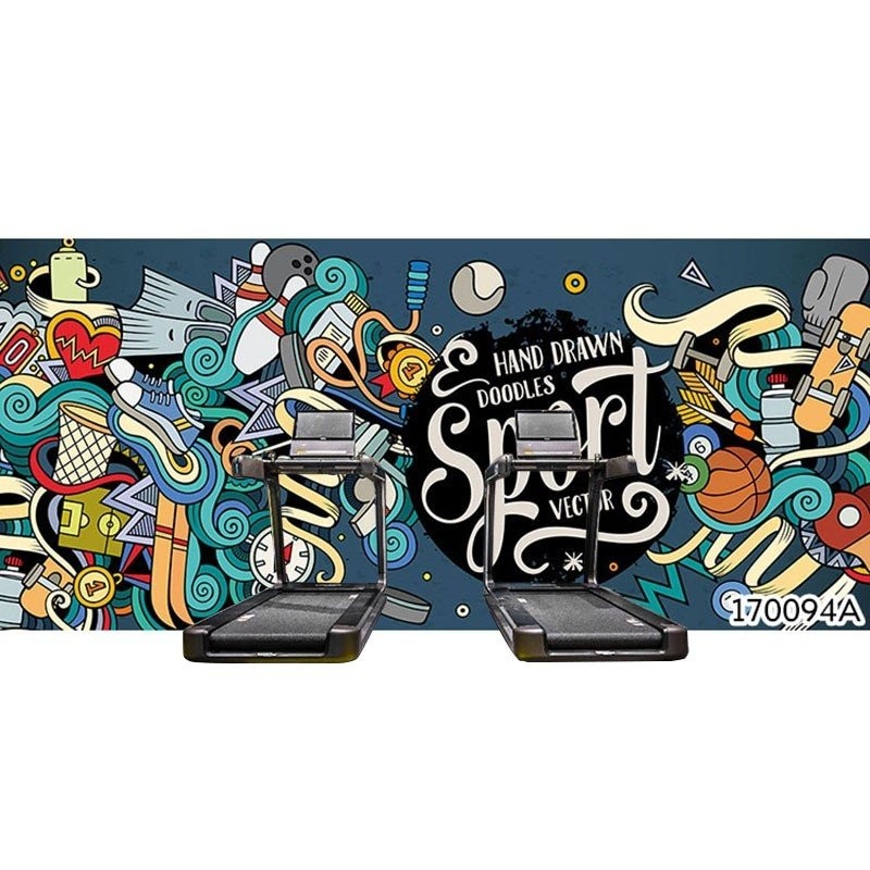 Graffiti Wallpaper Personalized Sports Basketball Badminton Gym ...