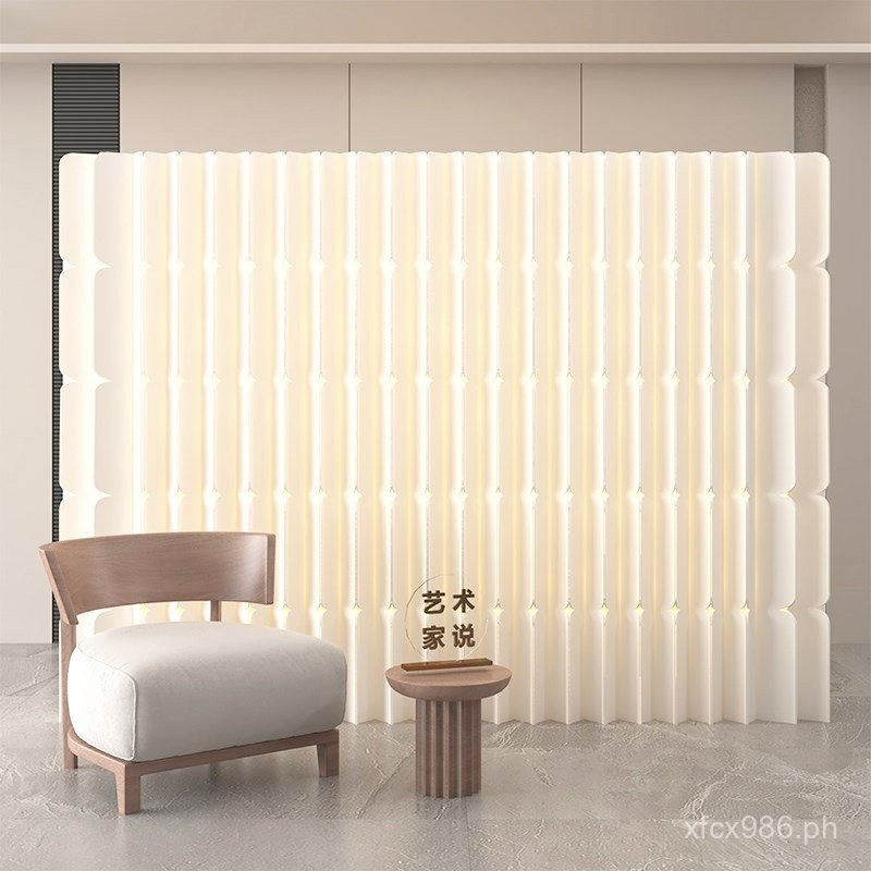 Folding Screen Partition Fake Wall Luminous Office Paper Screen ...