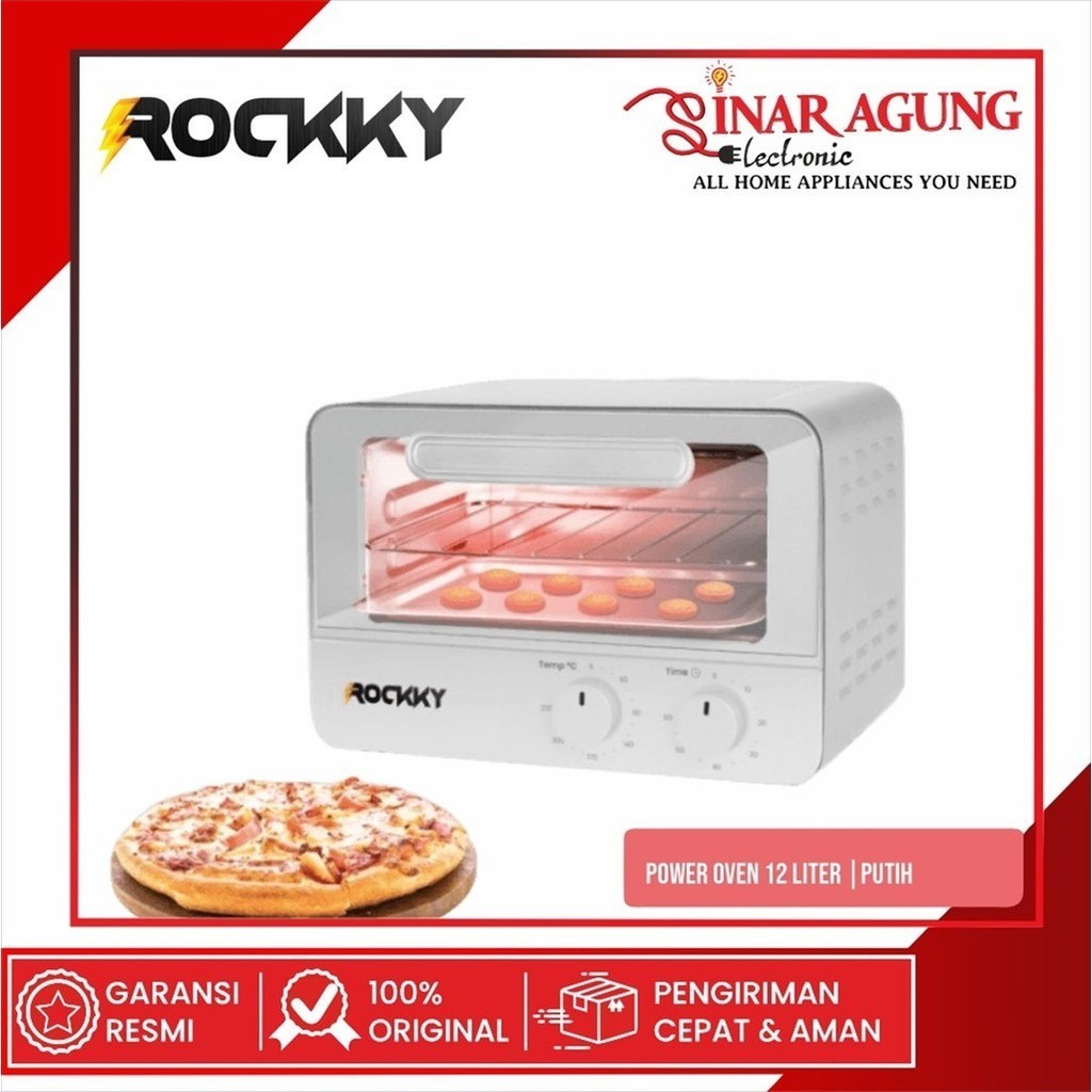 PUTIH Rockky POWER OVEN 12 LITER WHITE - OFFICIAL GUARANTEE | Shopee ...