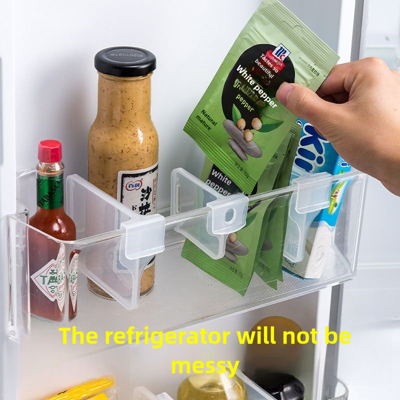 Pag-iimbak sa ref, storage rack sa kusina, patayo na refrigerator side ...