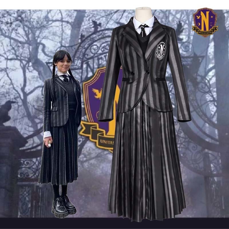 Adams Family cosplay Costume Wednesday cos Costume Performance Uniform ...