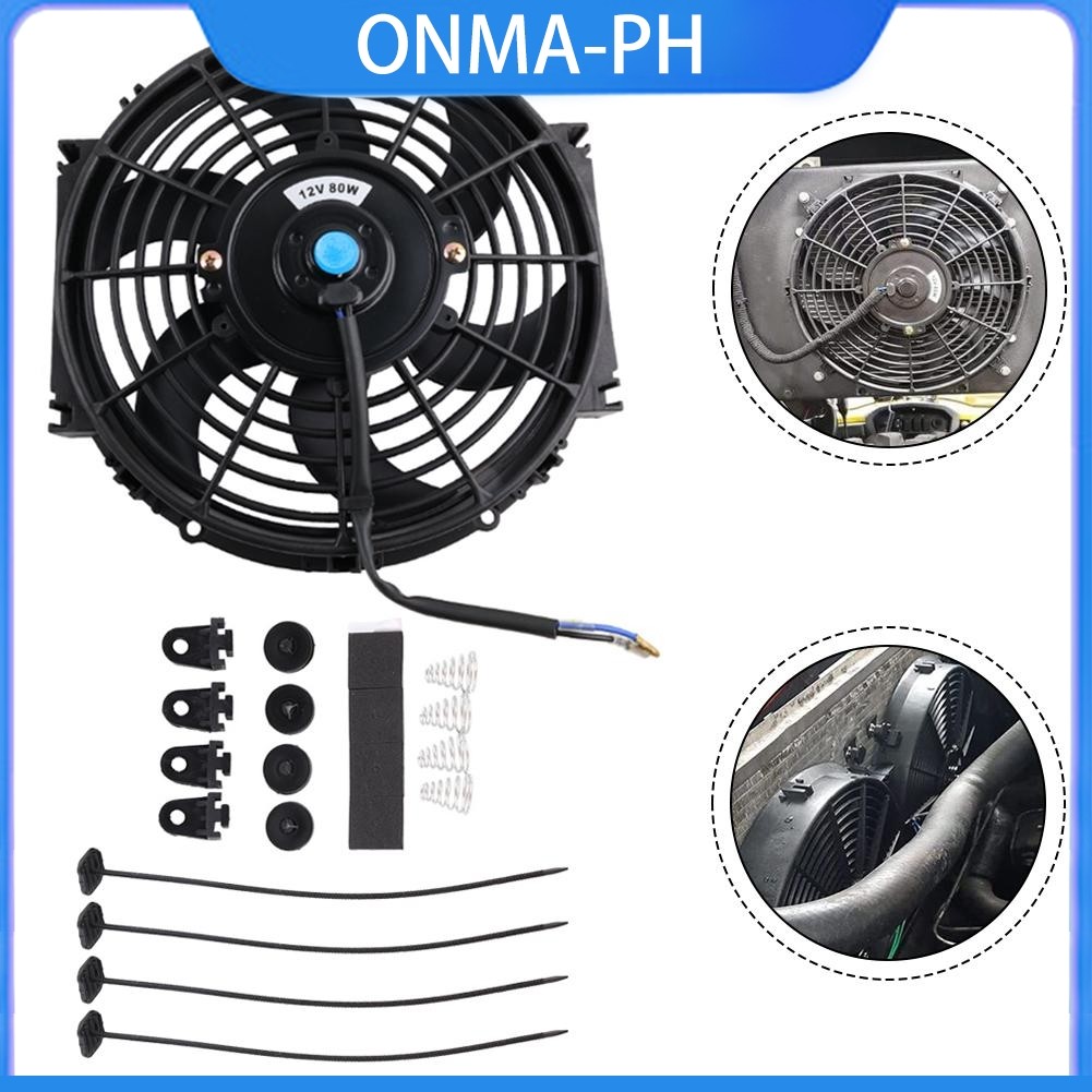 (ONMA-PH) 10 Inch 12V 80W Car Cooling Condenser Fan: Enhance Vehicle ...
