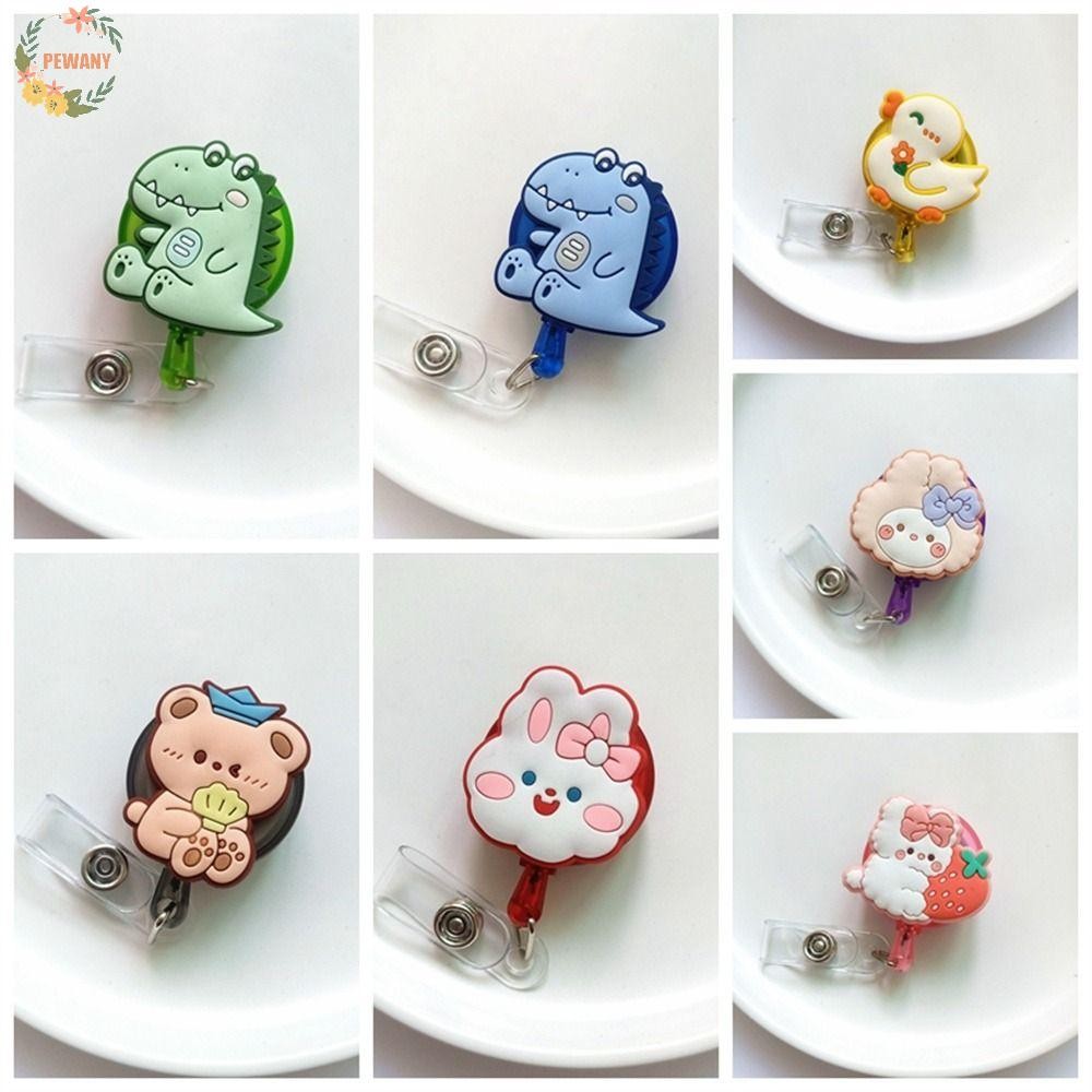 PEWANYZZ Nurse Badge Reel, Cartoon Animals Dinosaur Retractable Badge ...