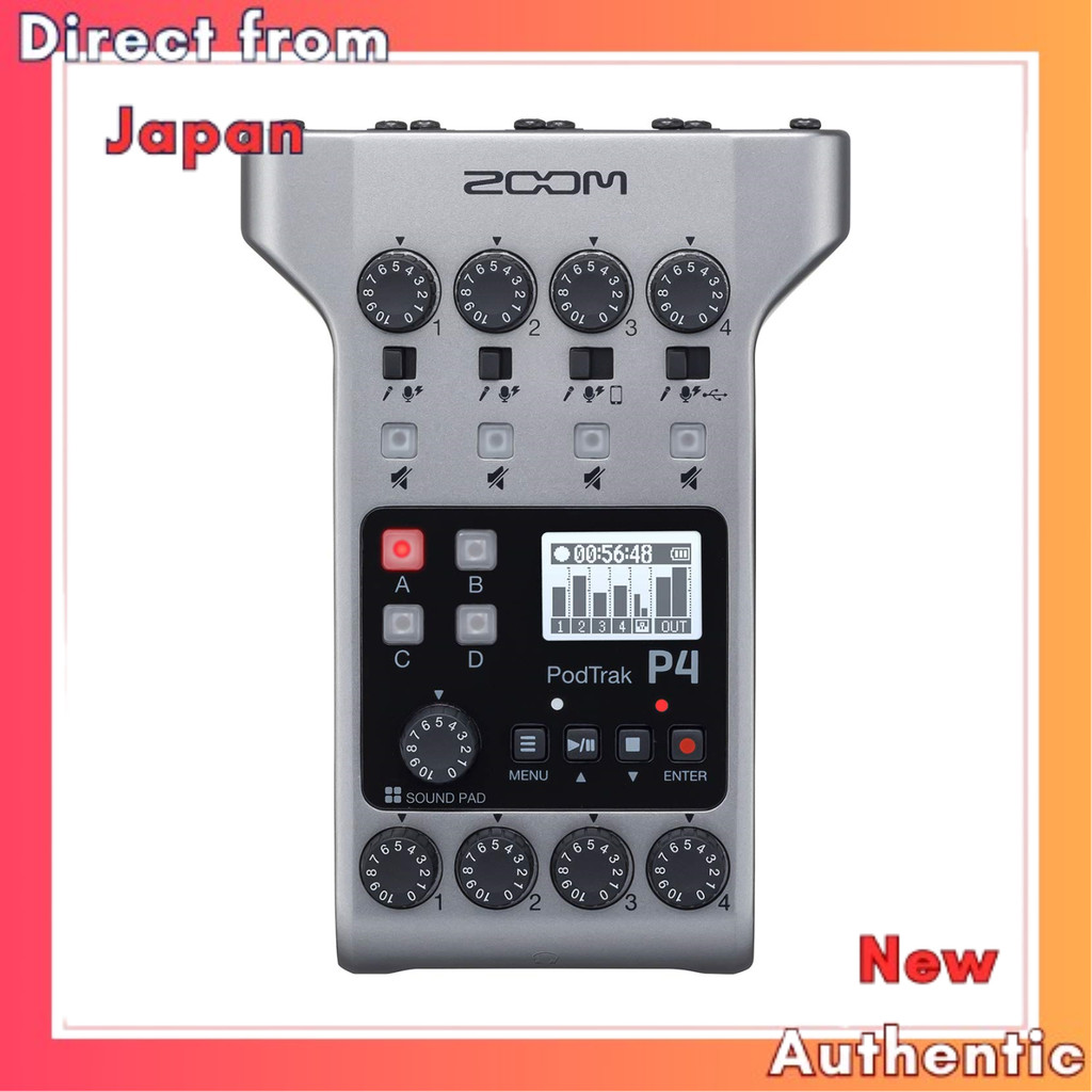 ZOOM Zoom P4 Podcast Recorder Silver Live streaming recorder with 4 ...
