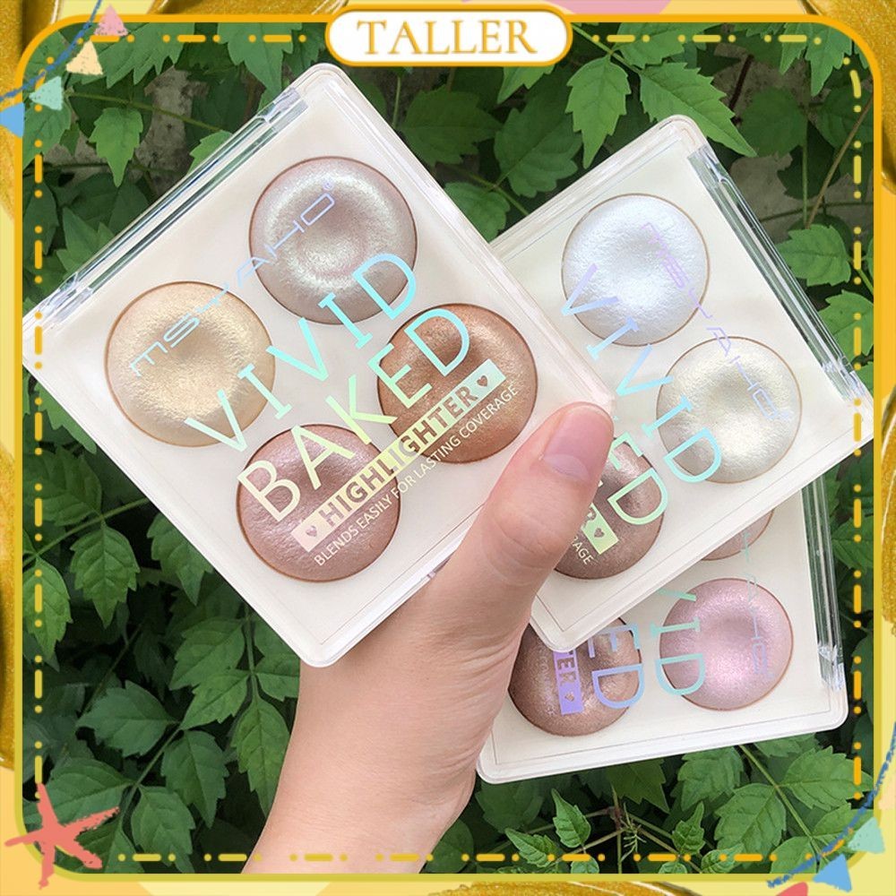 Ready Stcok Msyaho 4-color Pearlescent Baked Highlighter Palette Fine ...
