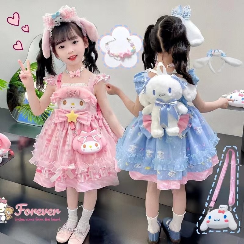 My Melody Cinnamoroll Kawaii Princess Dress For Kids Girl Children's ...