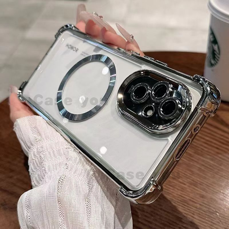 For Honor 200 200 pro soft transparent Magnetic anti drop phone case ...