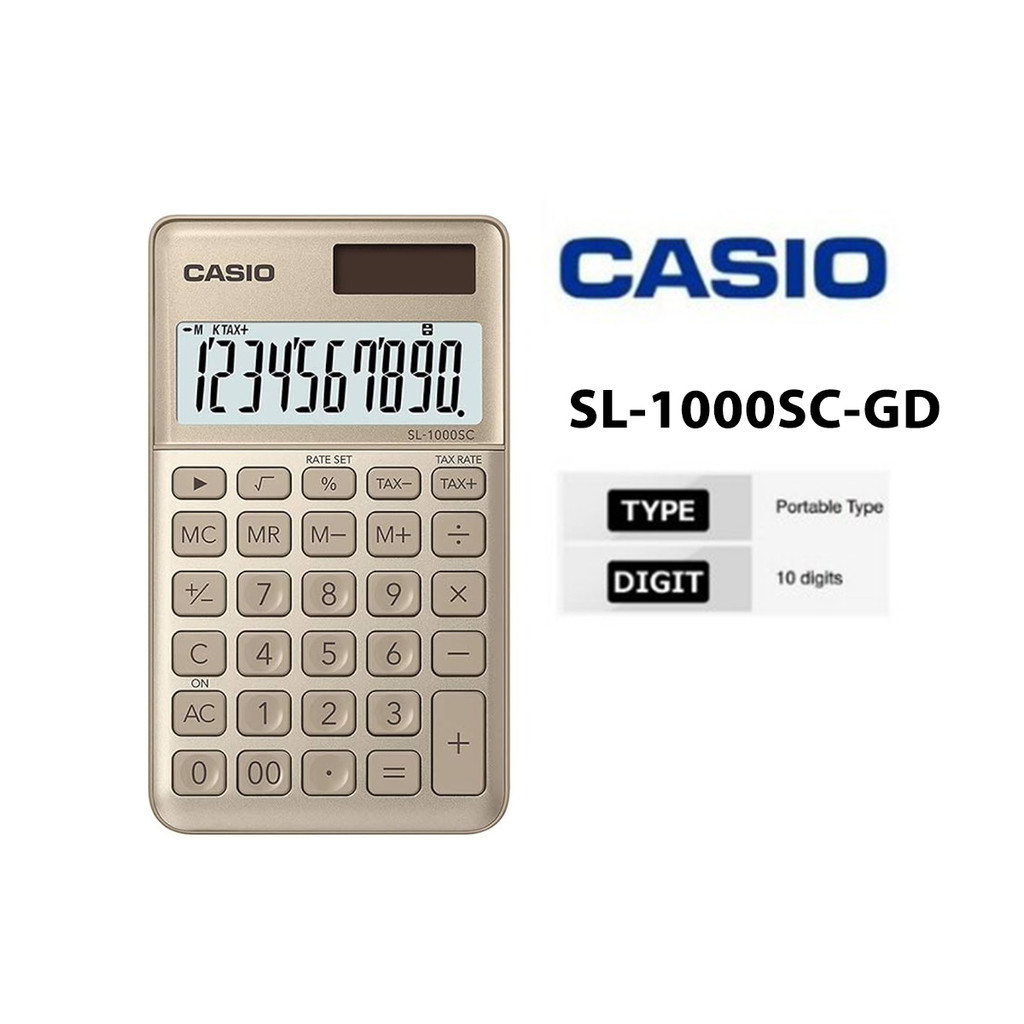 Casio SL-1000SC-GD (Gold) Colorful MY STYLE Pocket Calculators ...