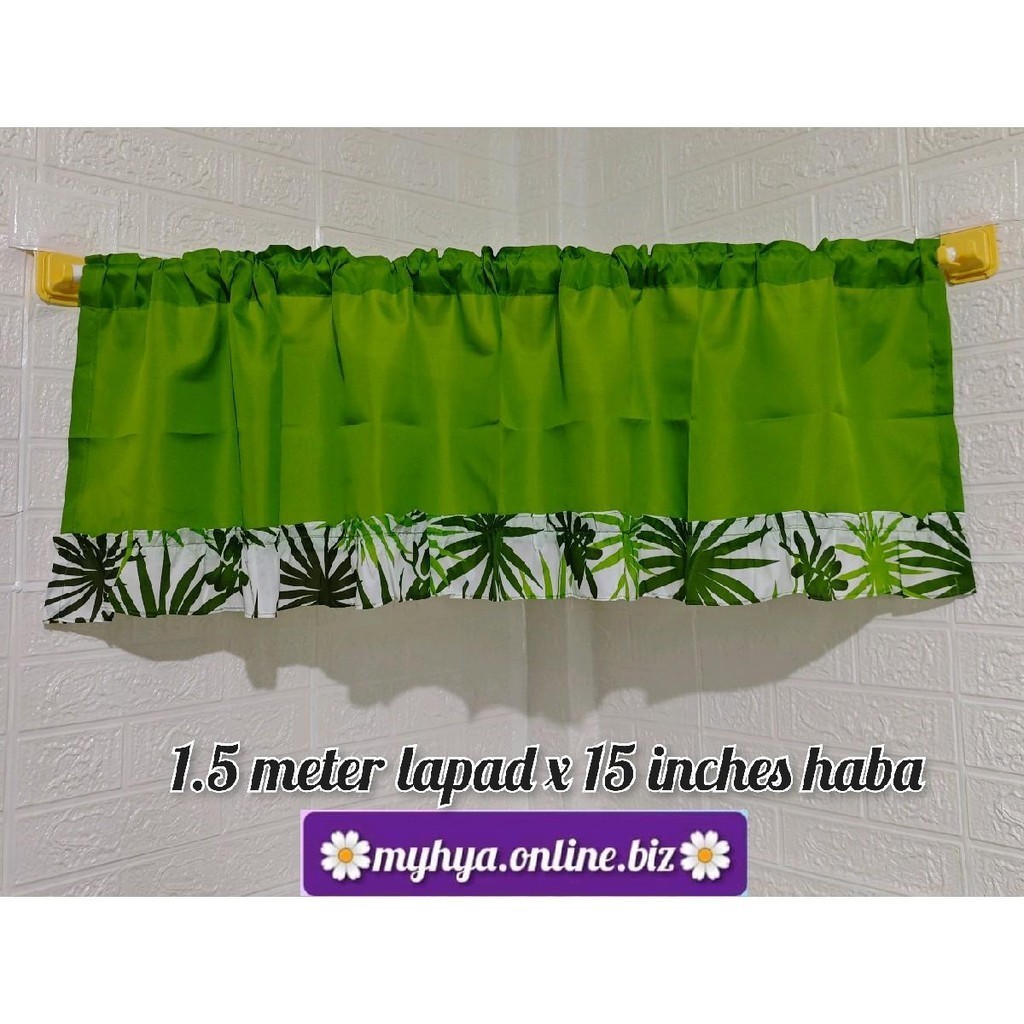 school curtain valancer plain with printed ruffles design!! swipe left ...