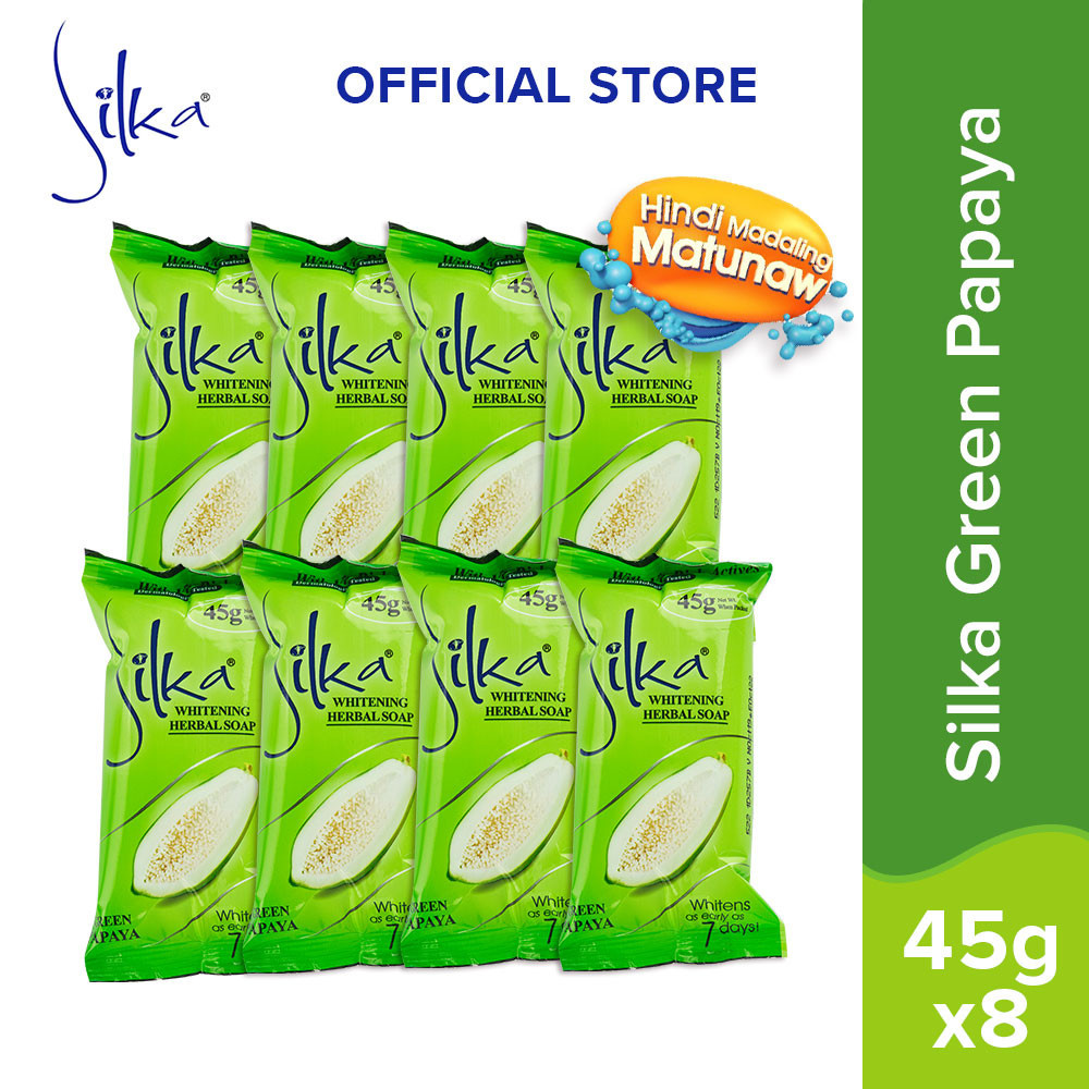 Silka Green Papaya Soap 45g by 8's | Shopee Philippines