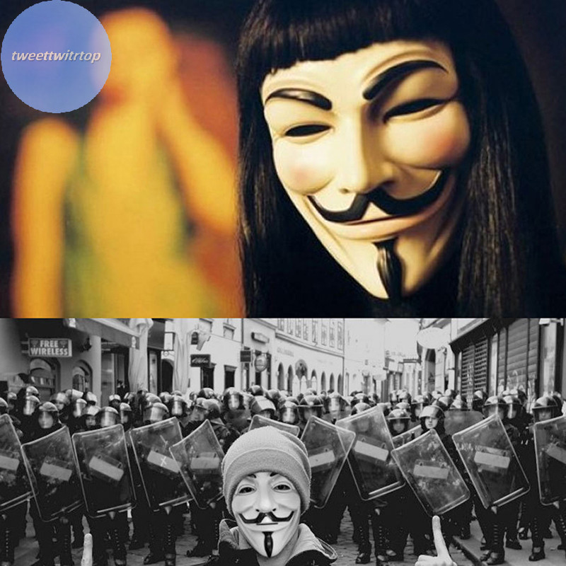 TRTOP Anonymous Vendetta Guy Fawkes Hacker Face Mask Adults Halloween ...