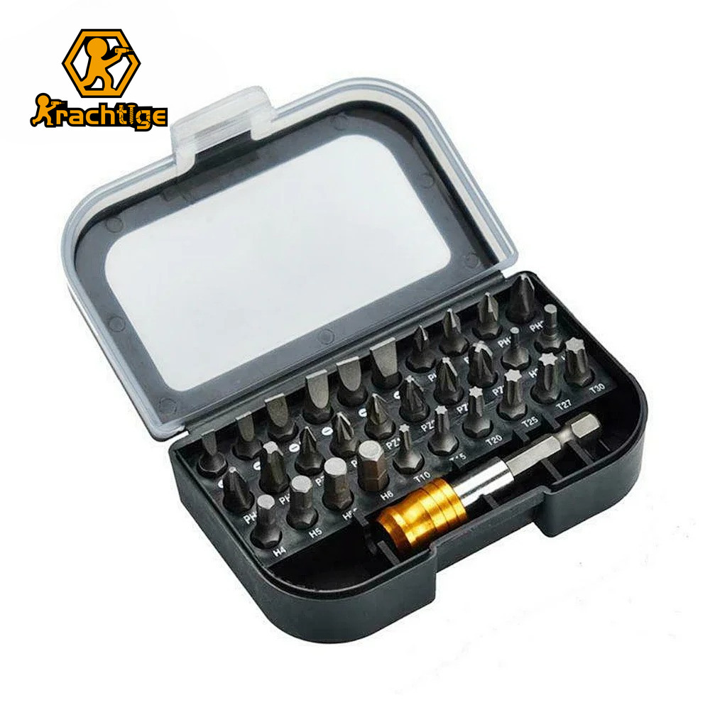 31Pcs Screwdriver Bits Extension Bar Set Multi Size Compact Magnetic ...