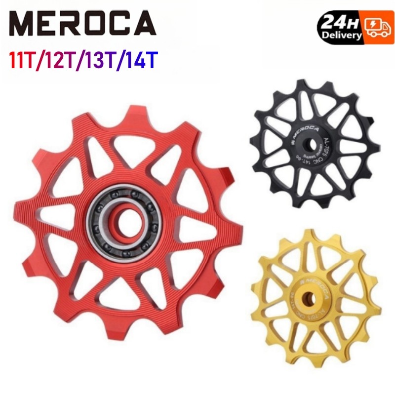 MEROCA Bike 11/12/13/14T Ceramic Rear Derailleur Pulley Guide MTB /RB Ceramic Bearing Jockey ...