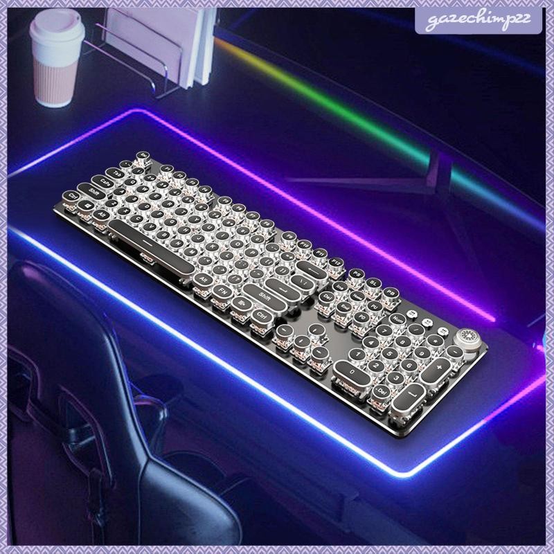 [ Mechanical Gaming Keyboard Retro 104 Key Keyboard Typewriter Round ...