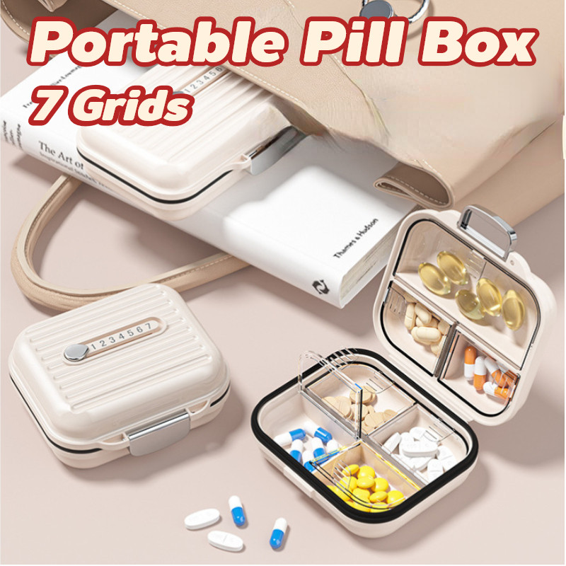 Portable Mini Pill Box 7 Grids Mini Medicine Kit Waterproof Moisture ...