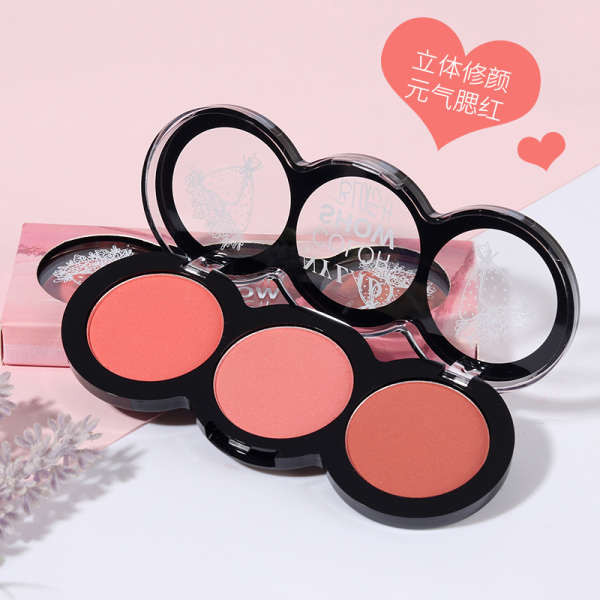 blush on Tri-color blush, rouge, tanning, authentic nude makeup ...