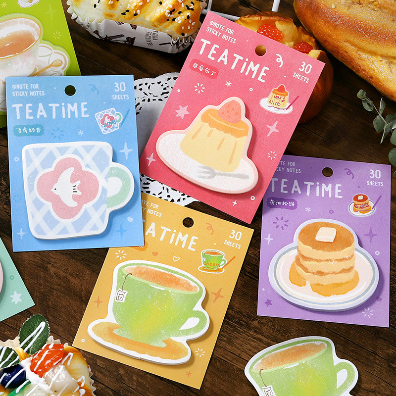 Cdaily| 30 Sheets Dessert Special-Shaped Post-It Notes Food Coffee N ...