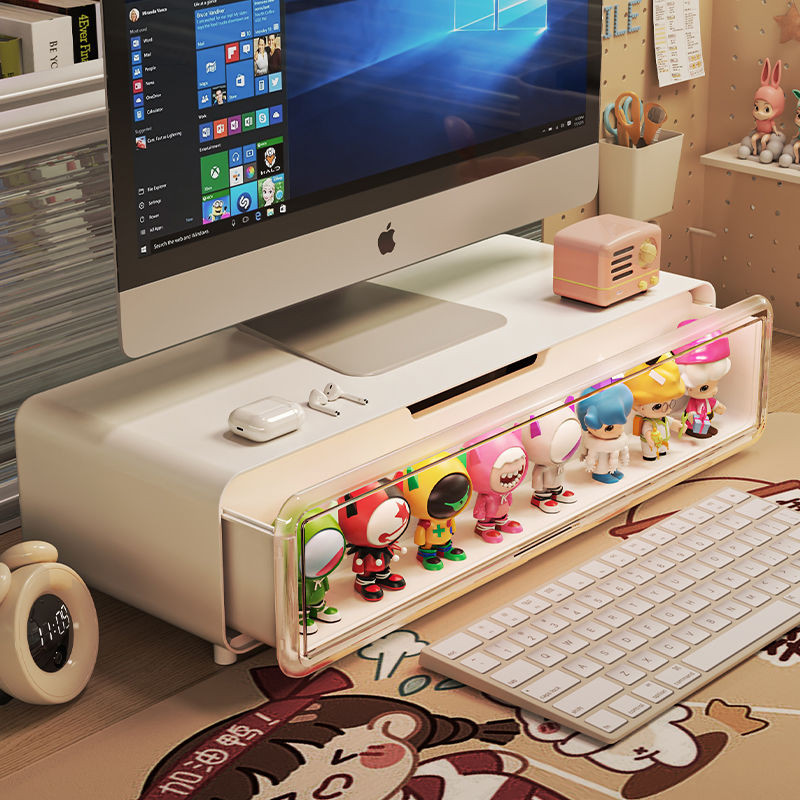 Computer Monitor Heightened Desktop Mystery Box Storage Figure Drawer ...
