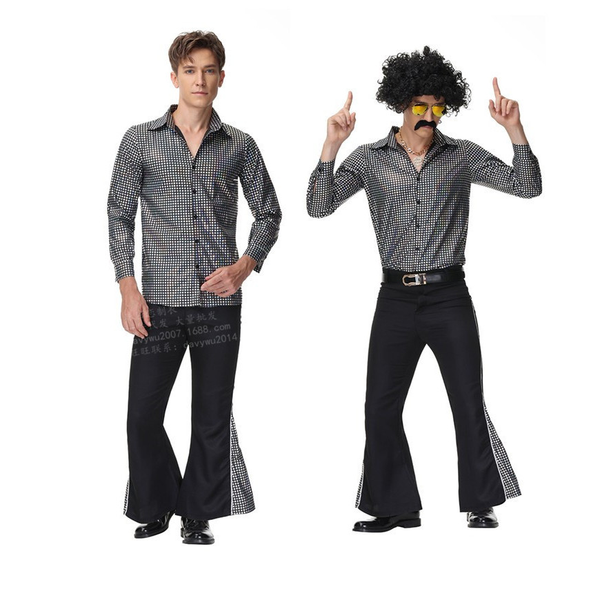 New Halloween Male Suit Couple Retro 70s European American Disco Hippie ...